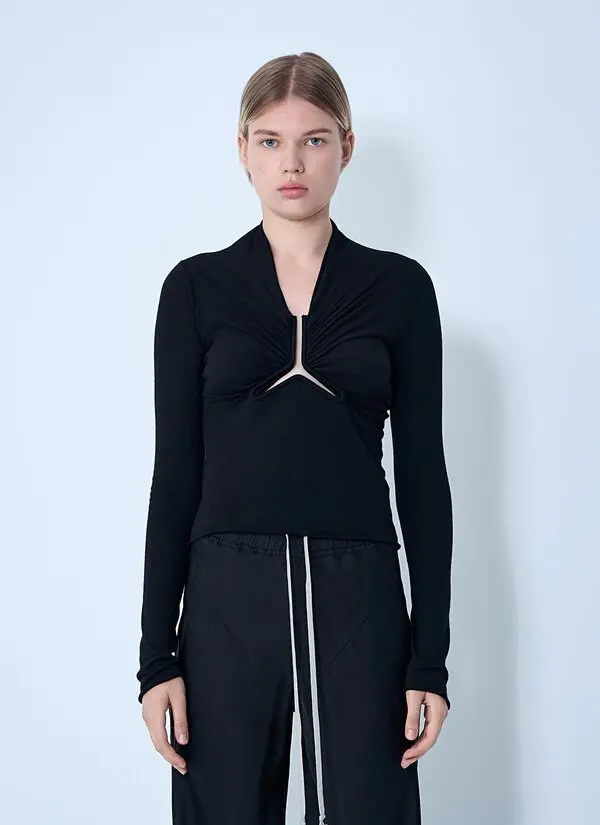Rick Owens Allanah Long Sleeve Top - Black