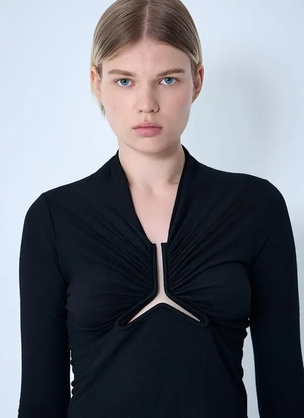 Rick Owens Allanah Long Sleeve Top - Black