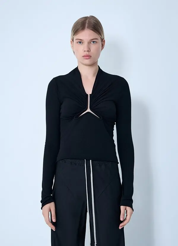Rick Owens Allanah Long Sleeve Top - Black