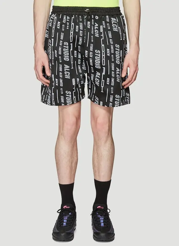 STUDIO ALCH Lanyard Logo Shorts - Black