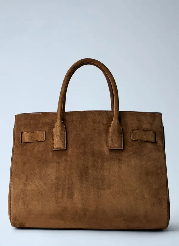 Saint Laurent Sac De Jour Suede Handbag