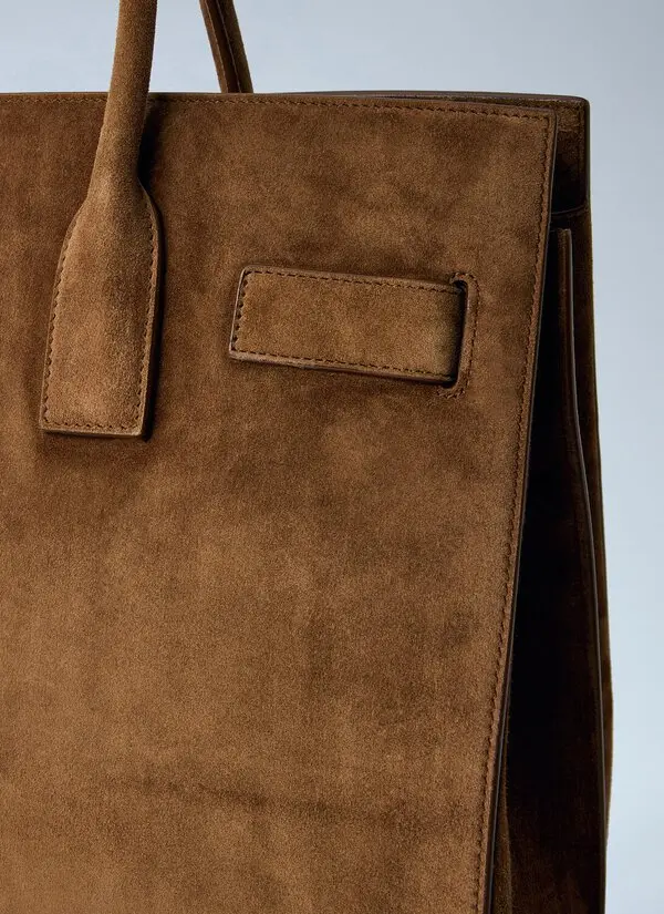 Saint Laurent Sac De Jour Suede Handbag