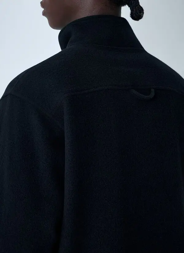 RIER Zip-up Fleece Sweatshirt - Black