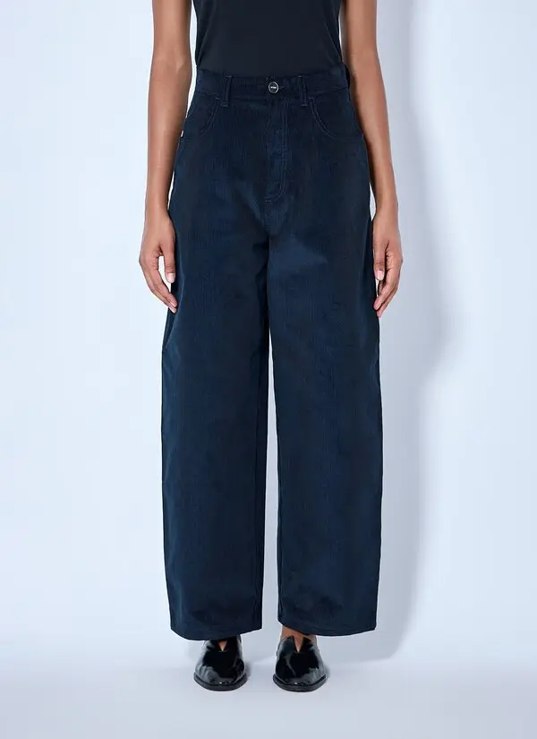 RÓHE Berber Barrel Leg Trousers - Navy