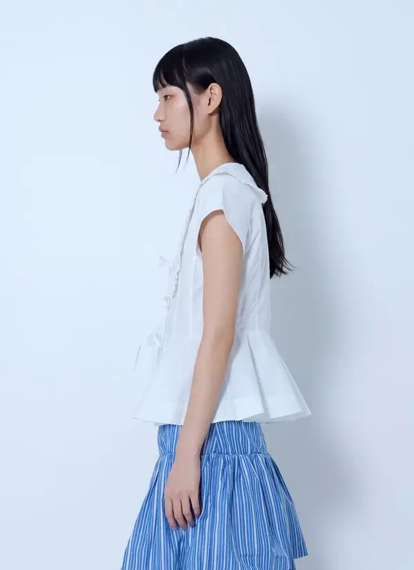 GANNI Compact Poplin Collar Blouse