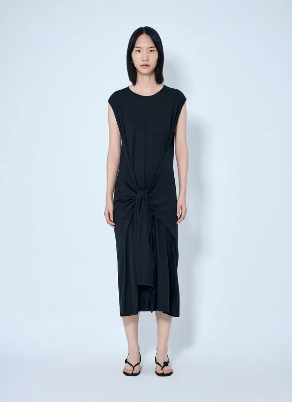 TOTEME Tie-waist Jersey Dress - Black