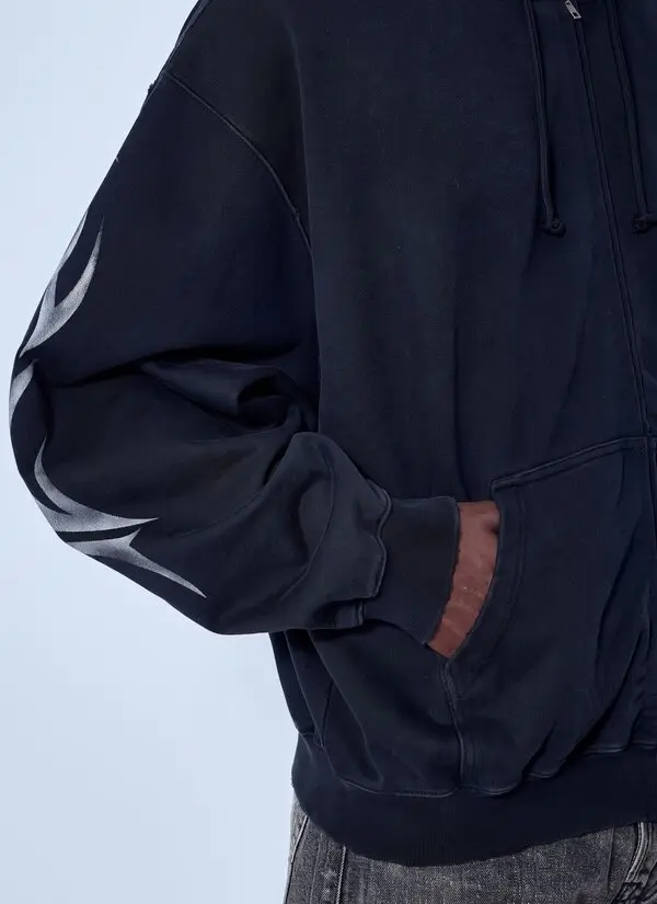 Vetements Graffiti Tribal Zip-up Hoodie