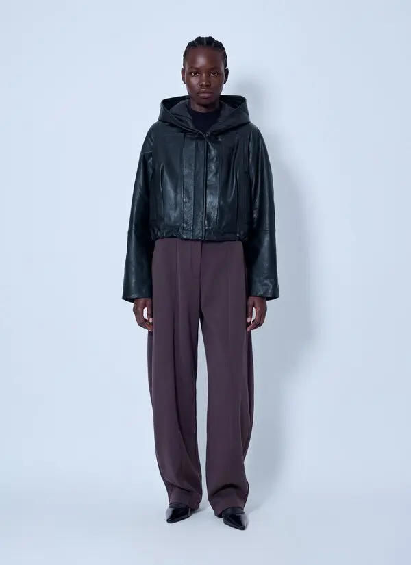 Sportmax Hooded Leather Jacket