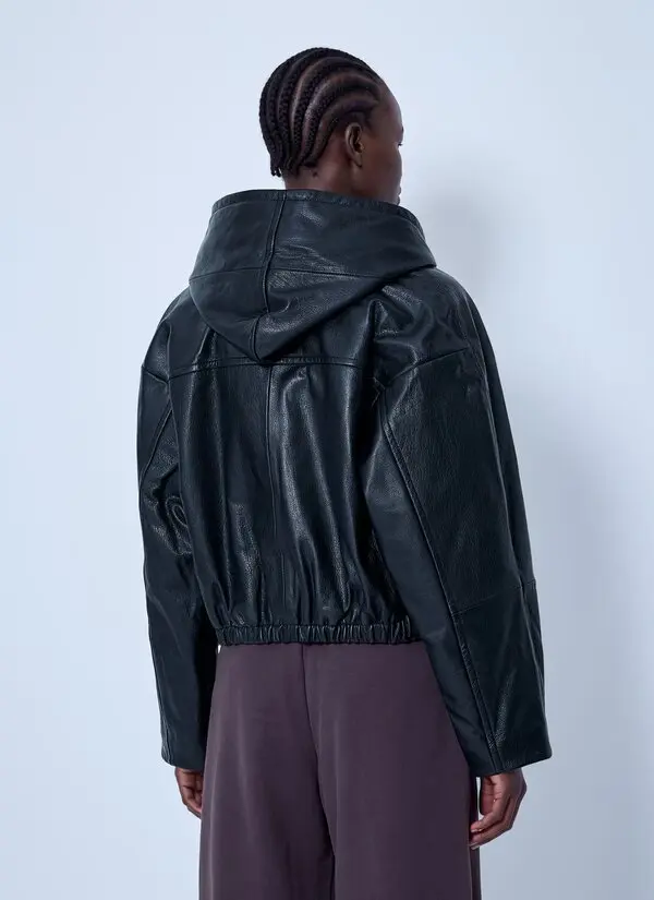Sportmax Hooded Leather Jacket