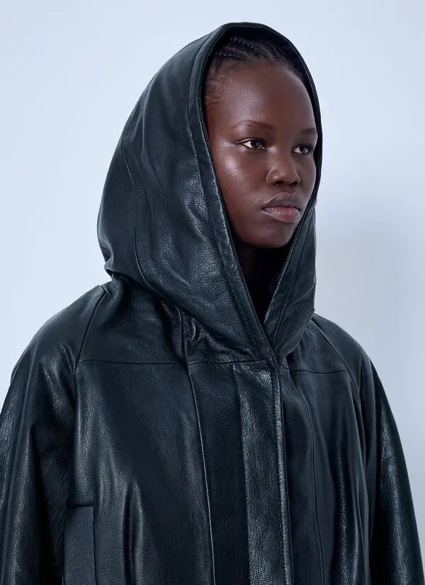 Sportmax Hooded Leather Jacket
