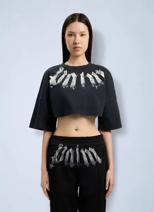 Palm Angels Big Neck Logo Mini T-shirt - Black