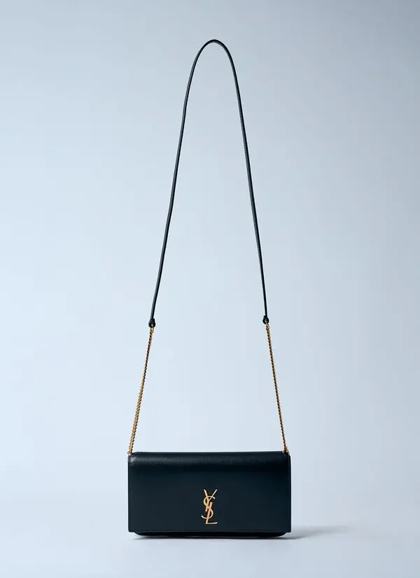 Saint Laurent Cassandre Phone Case On Chain - Black