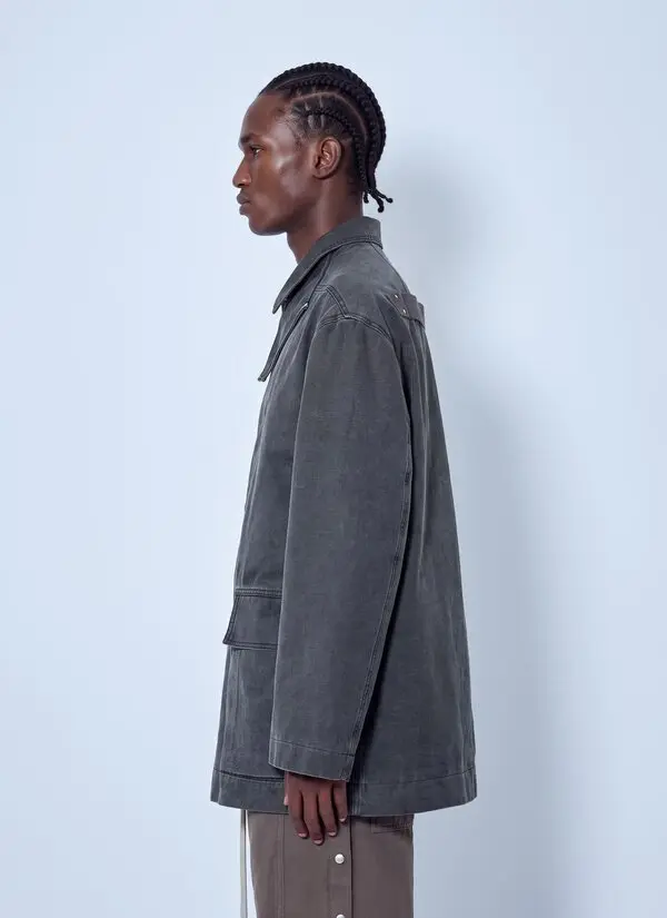 Rick Owens Collared Canvas Mac Jacket