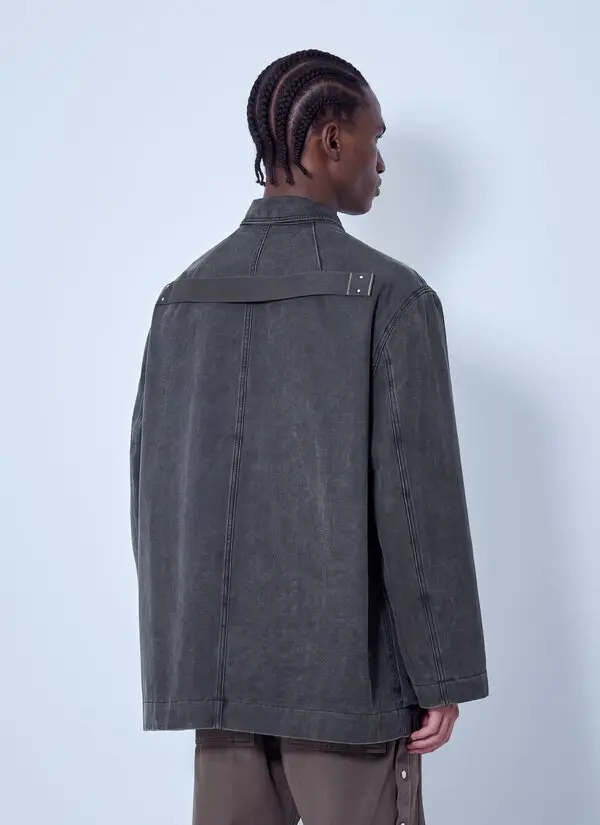 Rick Owens Collared Canvas Mac Jacket