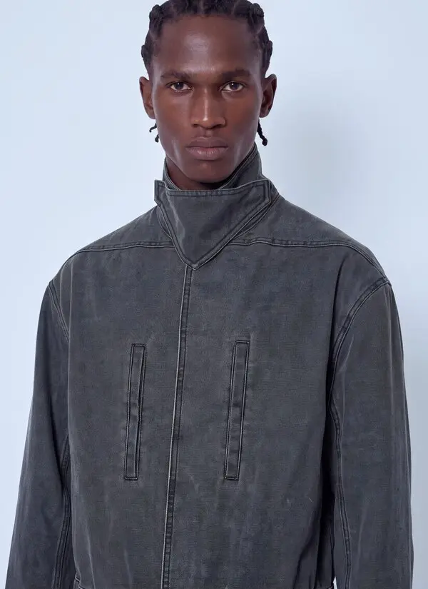 Rick Owens Collared Canvas Mac Jacket