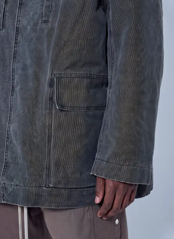 Rick Owens Collared Canvas Mac Jacket