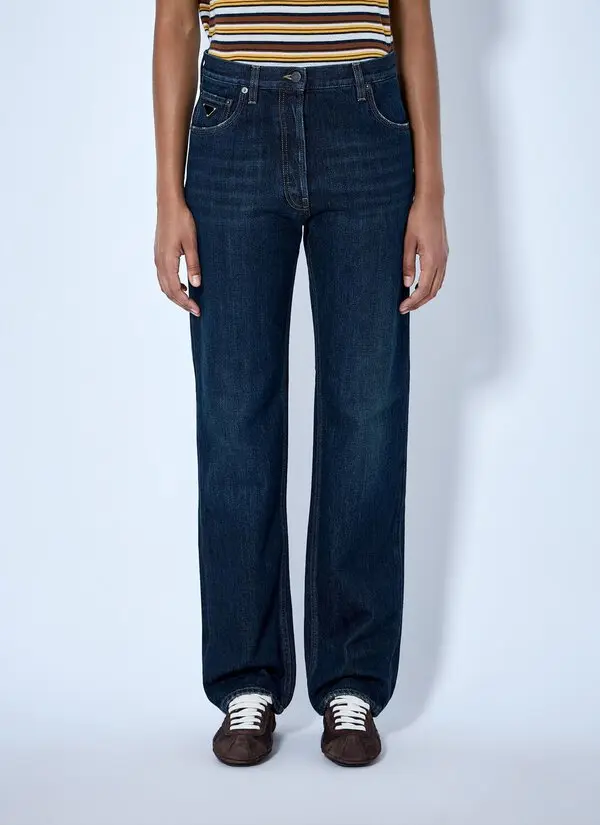 Prada Straight-leg Washed Denim Jeans - Blue