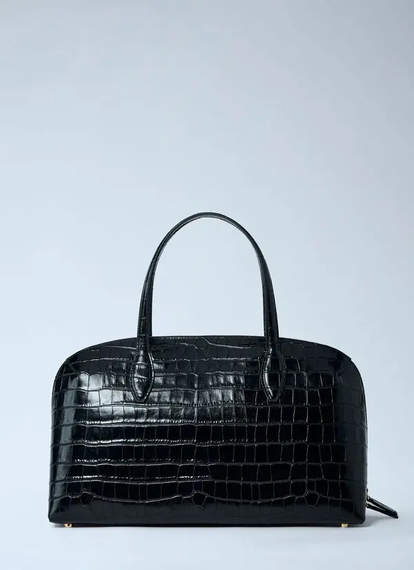TOTEME Croc-embossed Day Tote Bag - Black