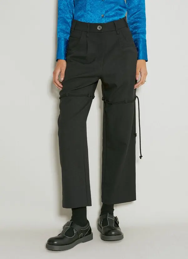 SONG FOR THE MUTE Straight Leg Suit Pants - Black