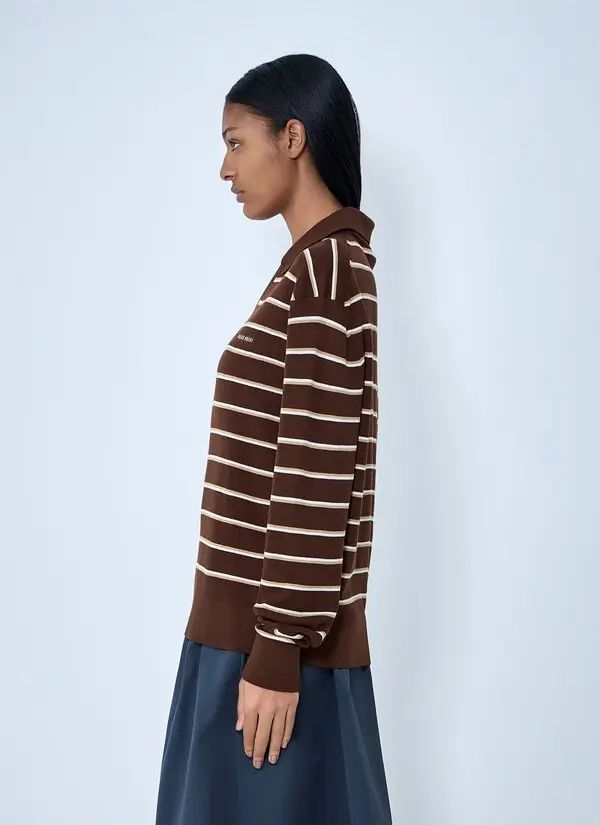 Miu Miu Striped Knit Polo Sweater