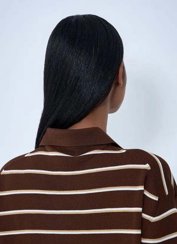 Miu Miu Striped Knit Polo Sweater