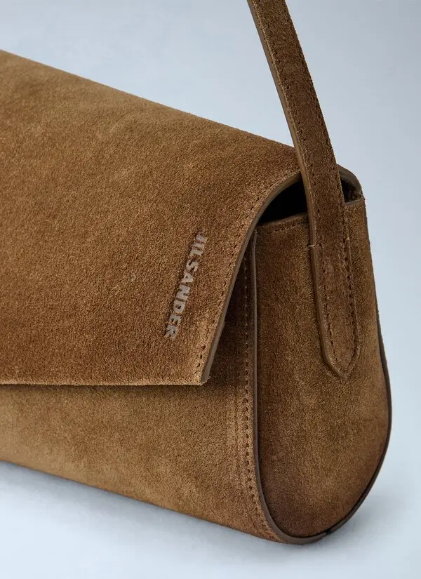 JIL SANDER Kante Suede Shoulder Bag