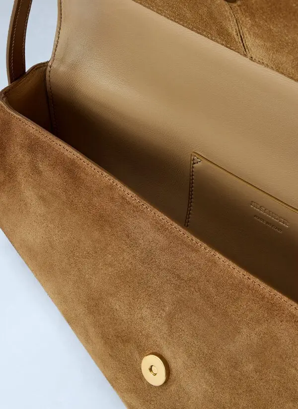 JIL SANDER Kante Suede Shoulder Bag