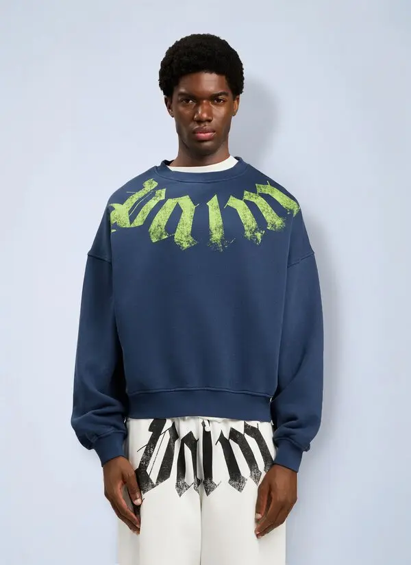 Palm Angels Big Neck Logo Loose Sweatshirt