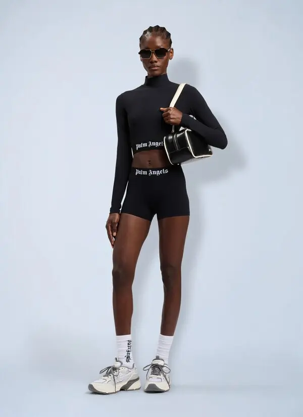 Palm Angels Classic Logo Long-sleeved Mockneck Top