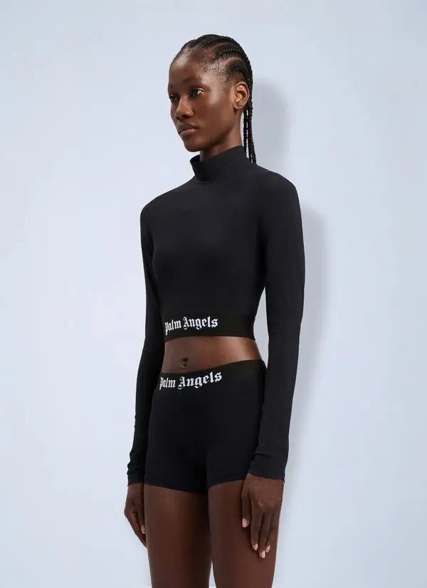 Palm Angels Classic Logo Long-sleeved Mockneck Top