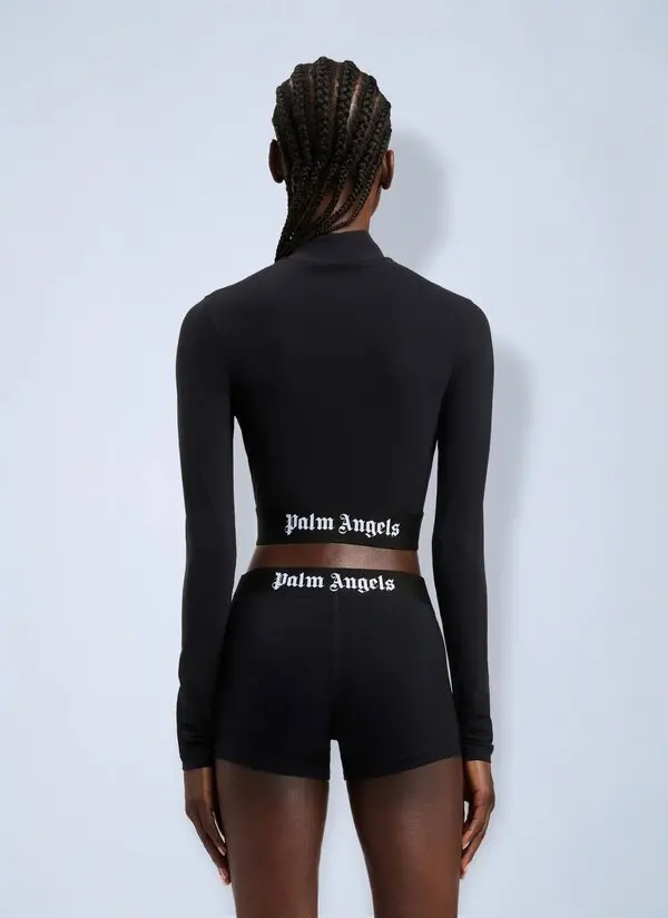 Palm Angels Classic Logo Long-sleeved Mockneck Top