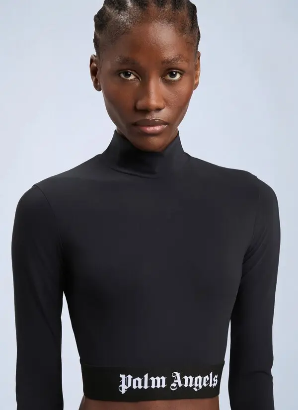 Palm Angels Classic Logo Long-sleeved Mockneck Top