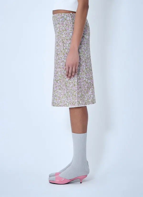Prada Re-nylon Floral Midi Skirt
