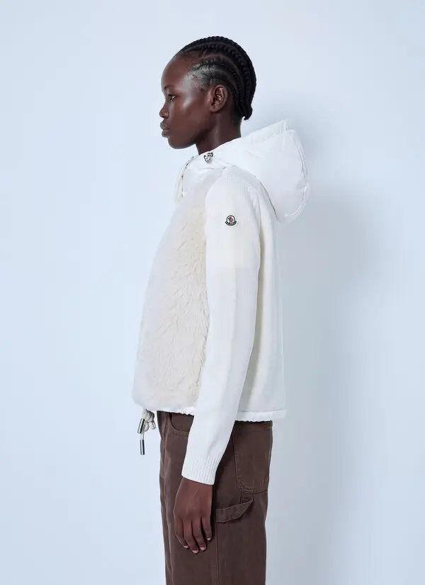Moncler Wool & Cashmere Blend Padded Zip-up Cardigan