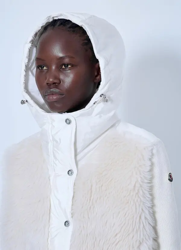 Moncler Wool & Cashmere Blend Padded Zip-up Cardigan