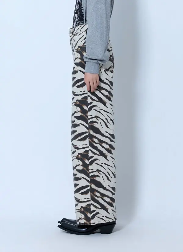 GANNI Print Denim Lari Jeans