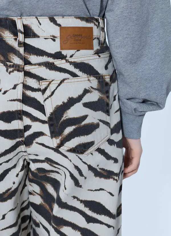 GANNI Print Denim Lari Jeans