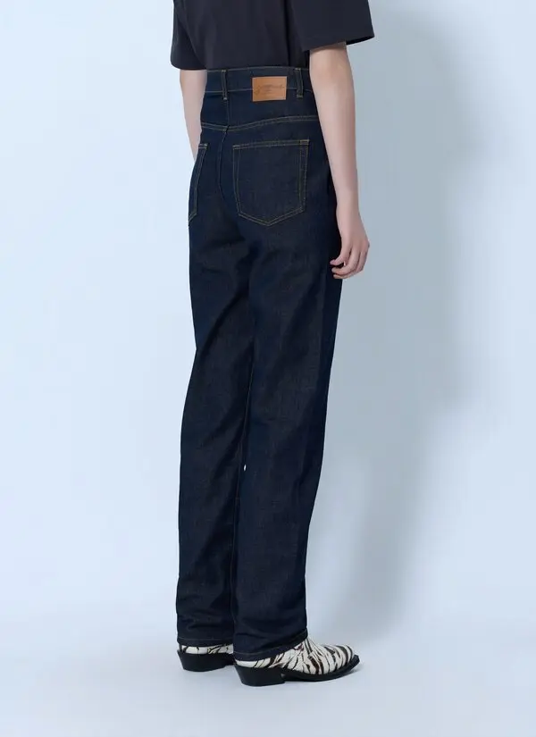 GANNI Slub Denim Fold Jeans