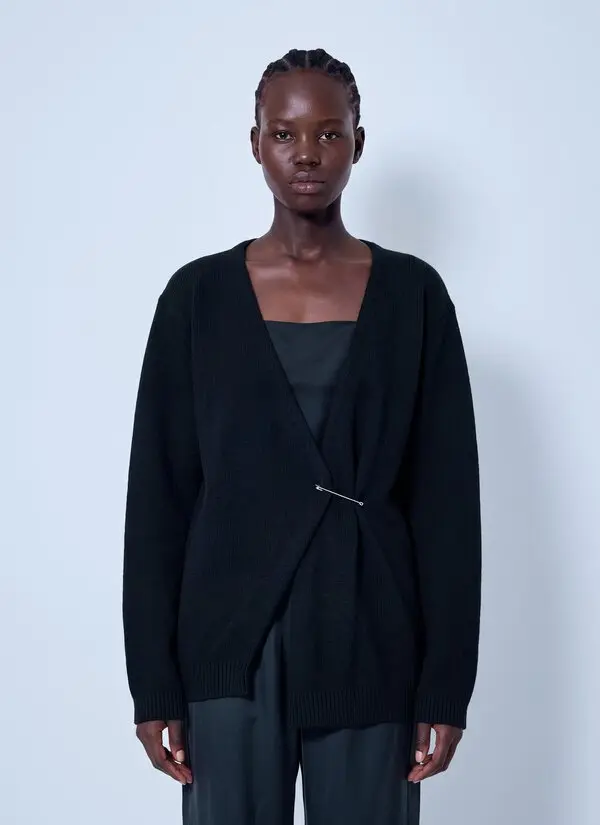 RÓHE Off-shoulder Wrap Cardigan - Black