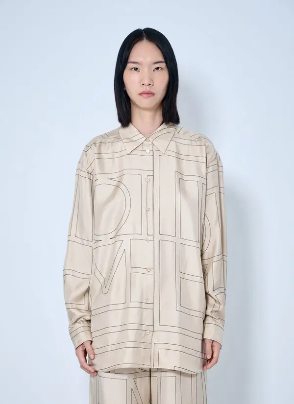 TOTEME Classic Embroidered Shirt - Cream