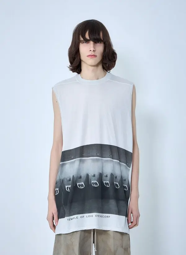 Rick Owens Sleeveless Graphic Top - Grey