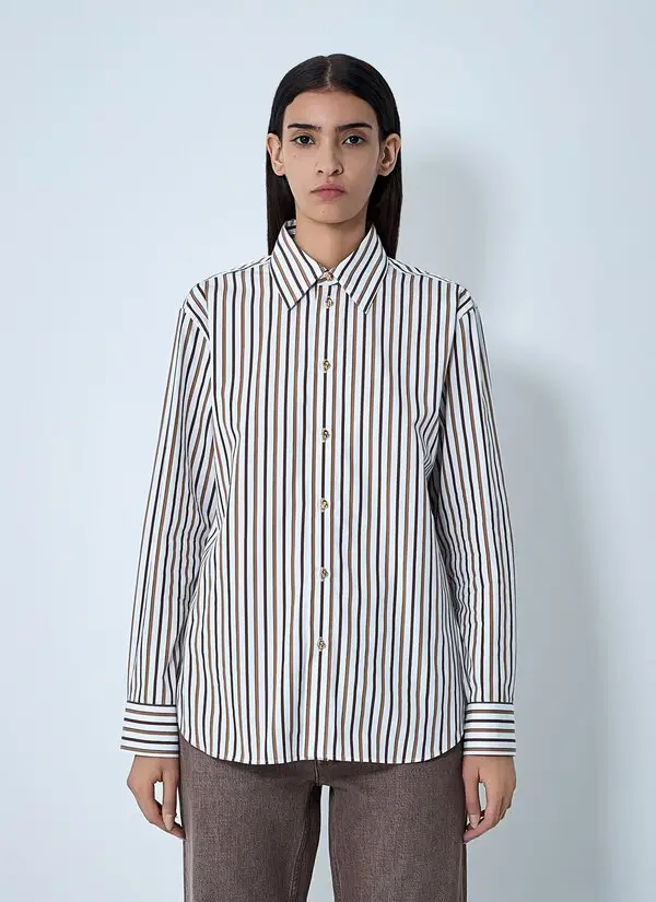 Bottega Veneta Stripe Button-down Shirt - Brown