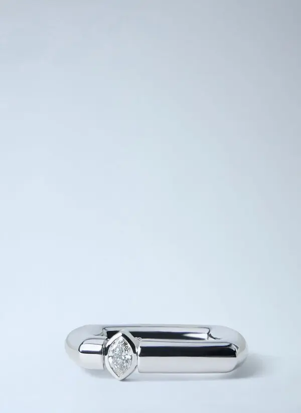 Tom Wood Slim Frame Diamond Ring - Silver