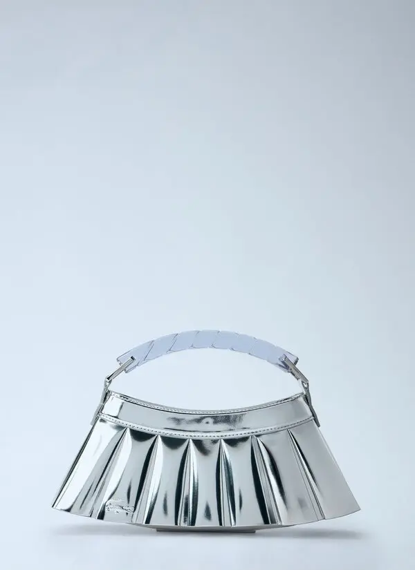 Lacoste Runway H Lenglen Mirror Effect Leather Bag - Silver
