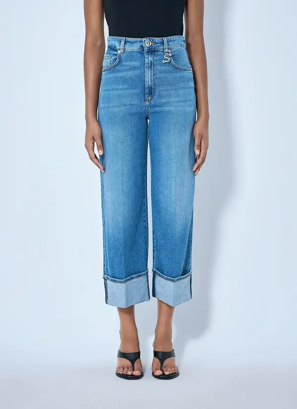 Sportmax Cropped Wide-leg Denim Jeans