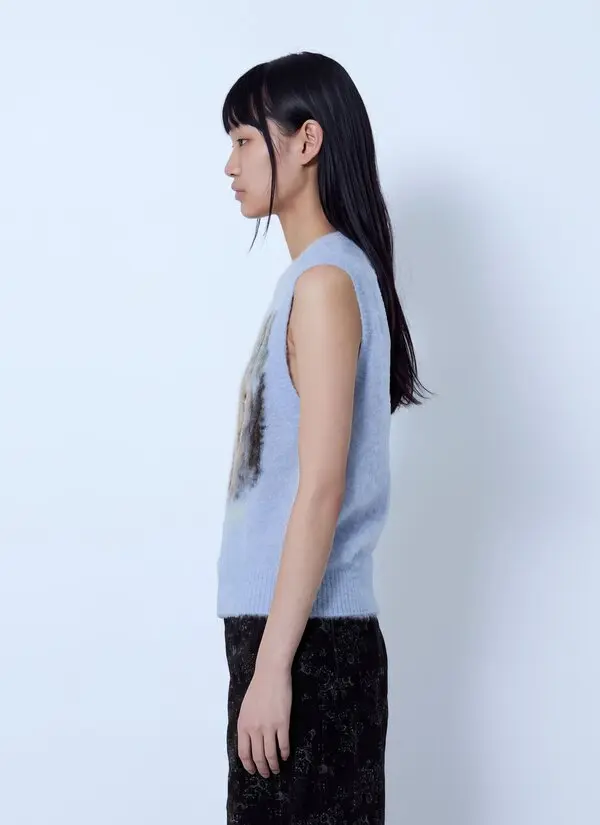 GANNI Brushed Alpaca Teddy Vest
