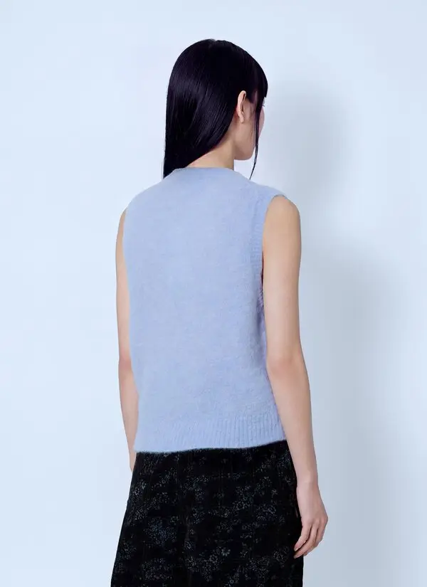 GANNI Brushed Alpaca Teddy Vest