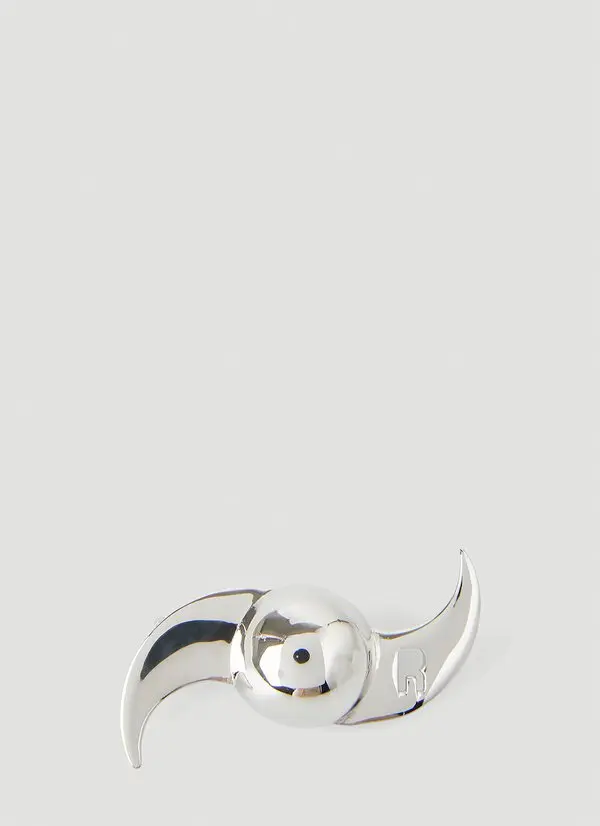 Raf Simons Space Spinner Brooch - Silver