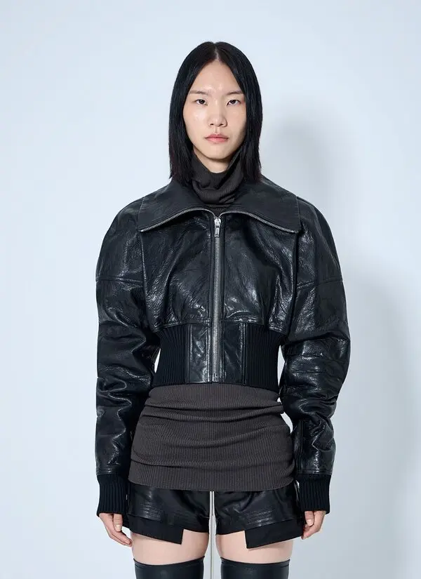 Rick Owens Dracuflight Textured-leather Jacket - Black