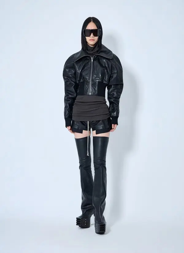 Rick Owens Dracuflight Textured-leather Jacket